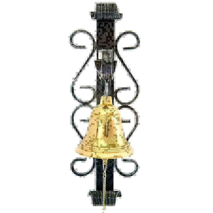 Campanello da esterno in ottone con struttura in ferro
